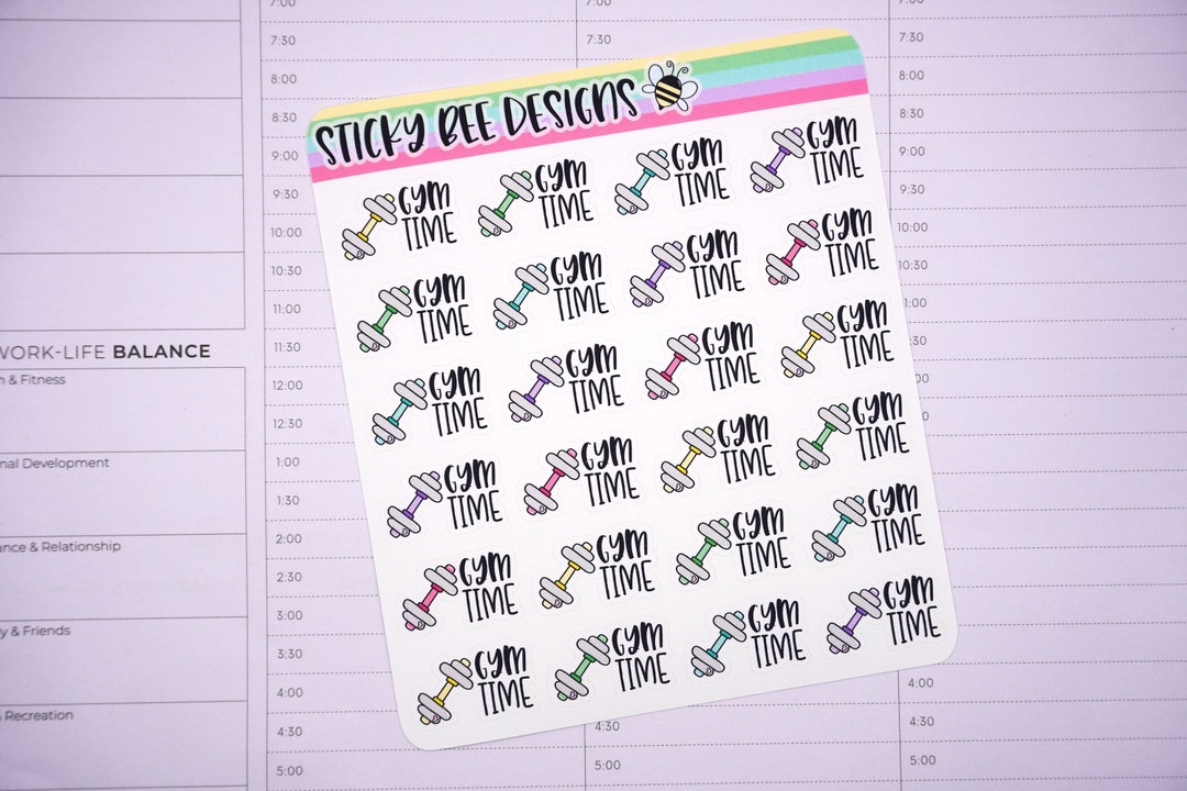 24 Gym Time Planner Stickers, Stickers for Planning, Workout Stickers ...