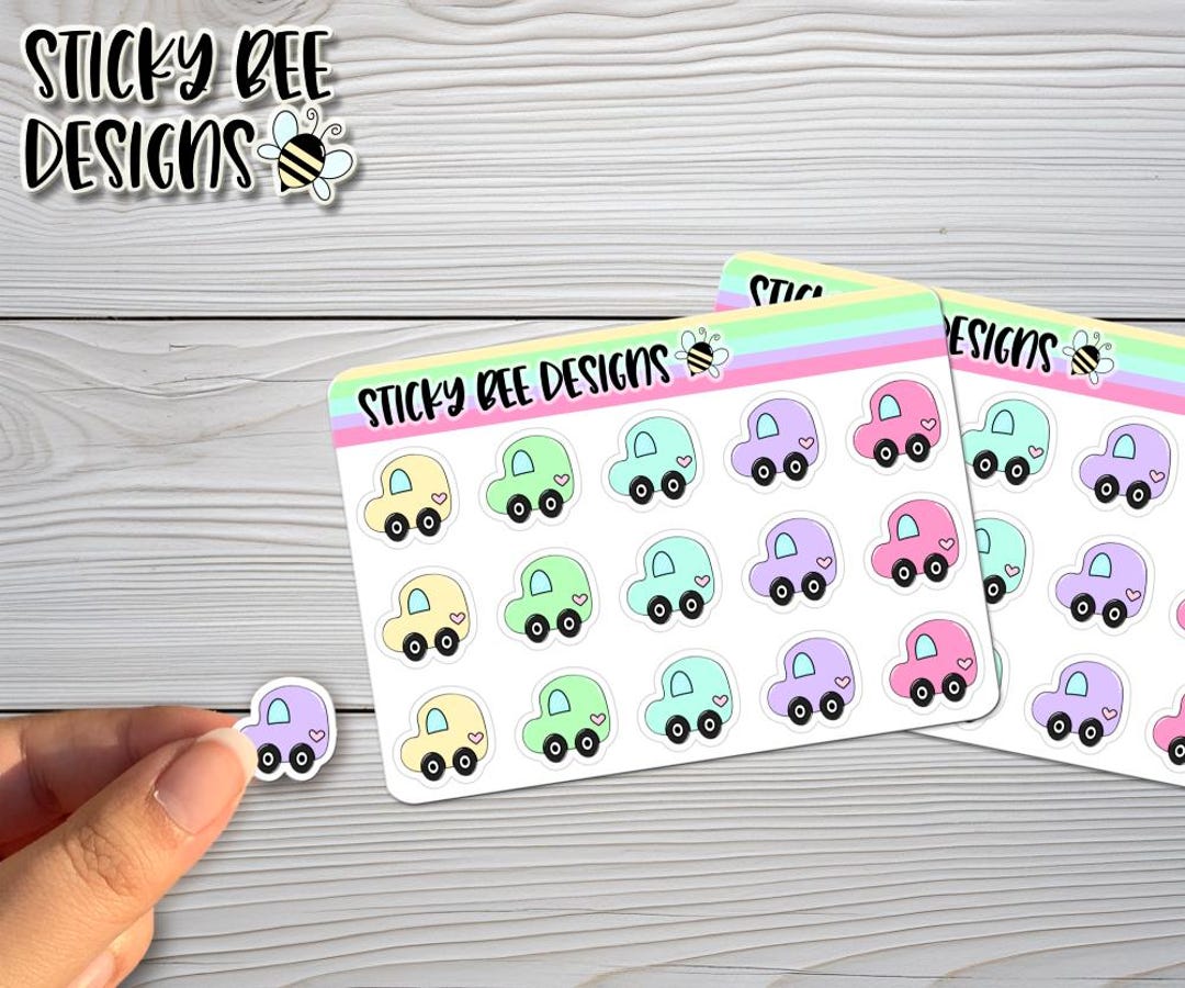 Mini Sheet, 15 Car Icon Planner Stickers, Stickers for Planning ...
