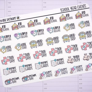 66 School Year Event Planner Stickers, School Stickers, Back to School ...