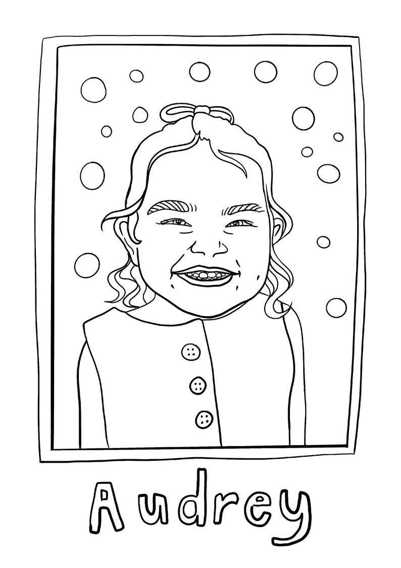 Custom Colouring in Line Art Portraits From Your Photos 3-13 Printable ...