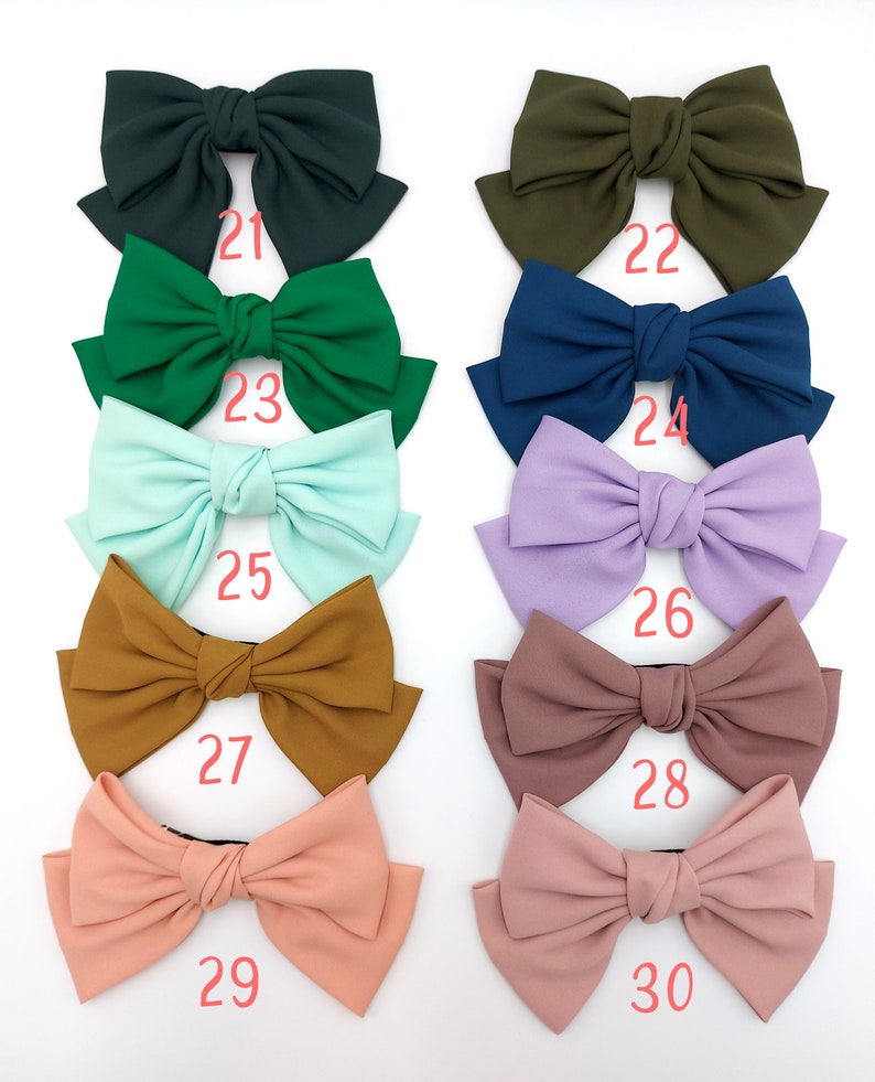 30 Color Handmade Simple Chiffon Hair Bow Hair Barrette Hair | Etsy