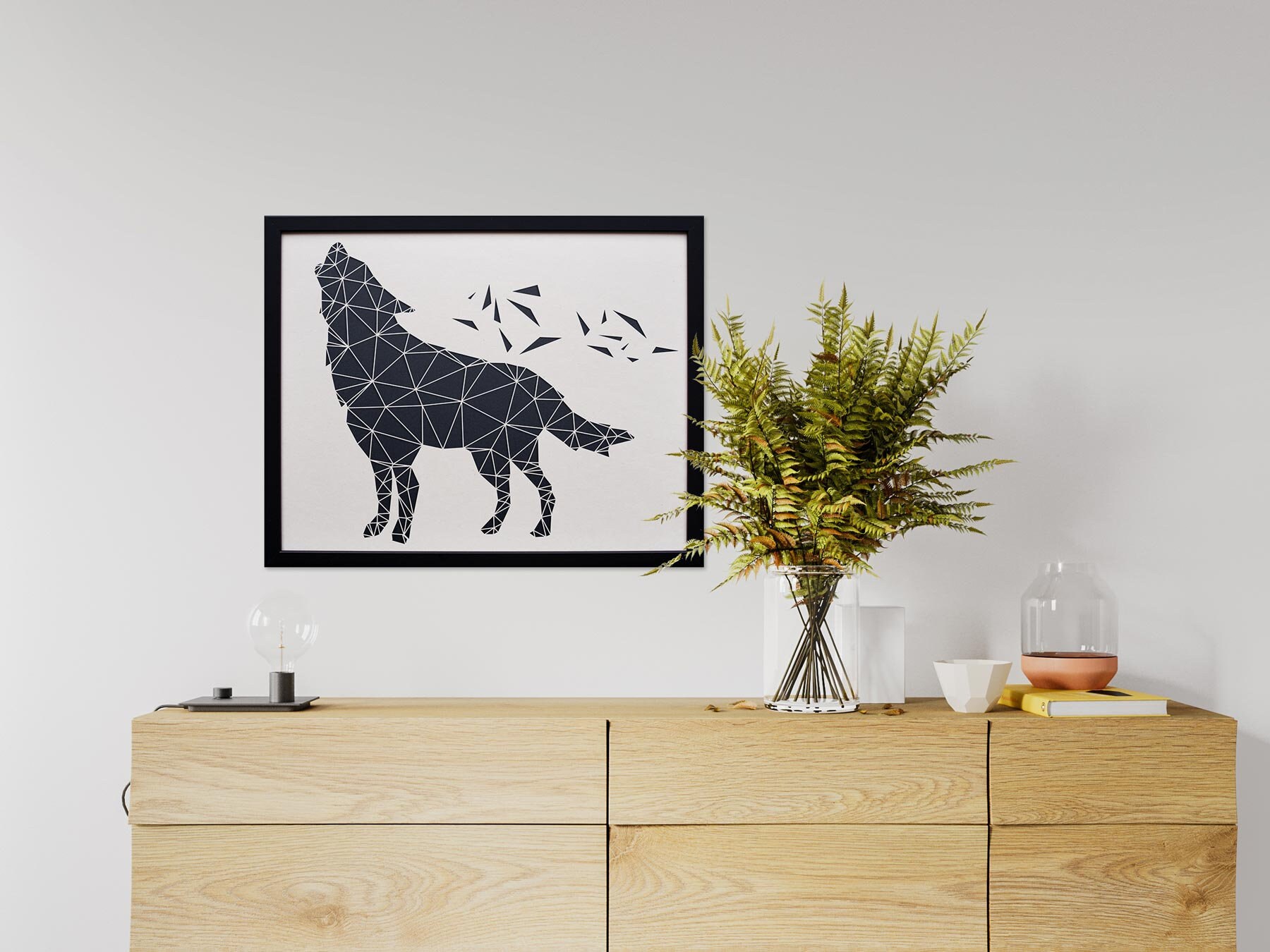 Wolf Paper Art XL Geometric Wall Art Laser Cut From Paper | Etsy