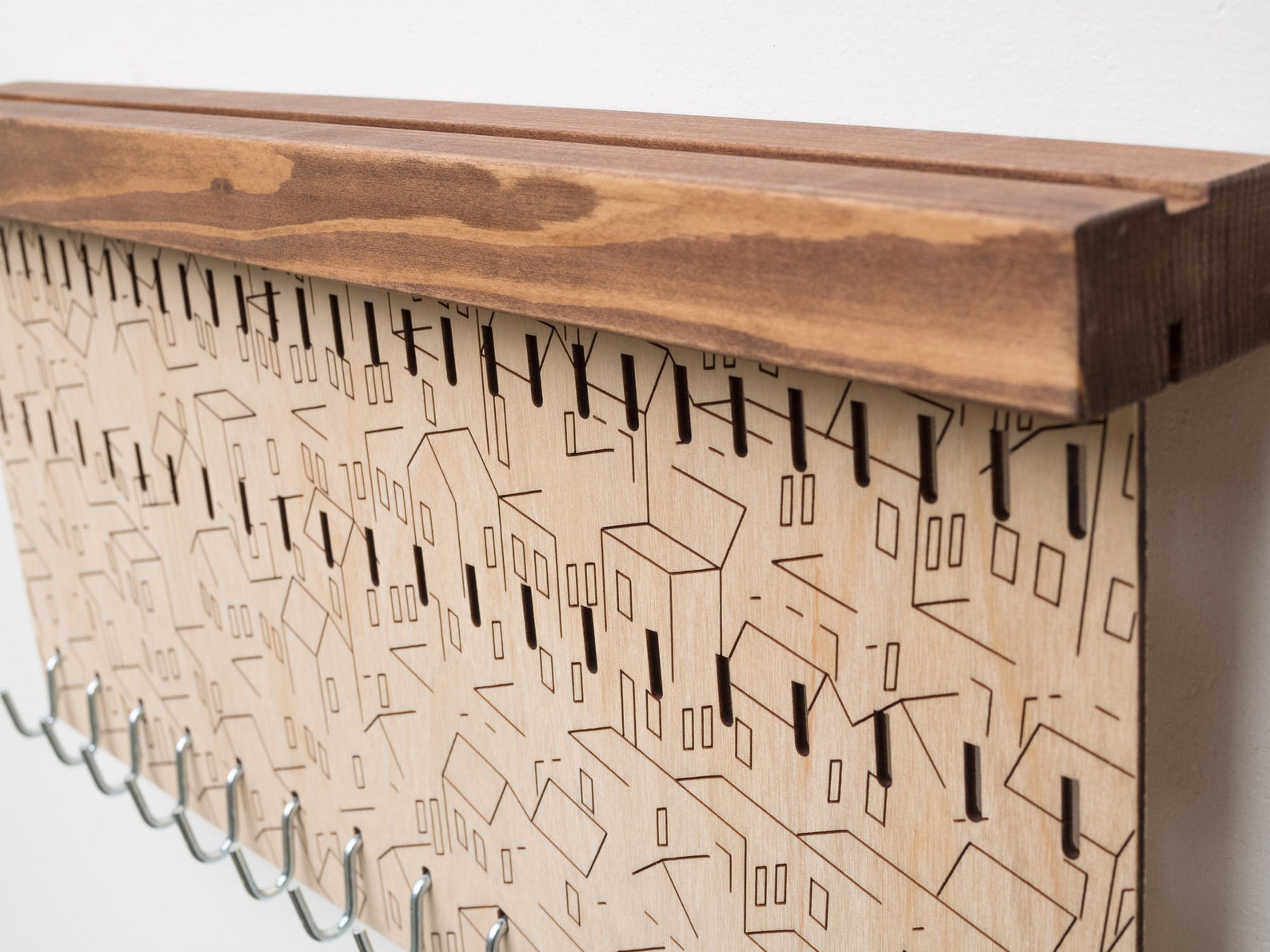 Wall Mounted Jewelry Organizer With Minimalistic Pattern - Etsy
