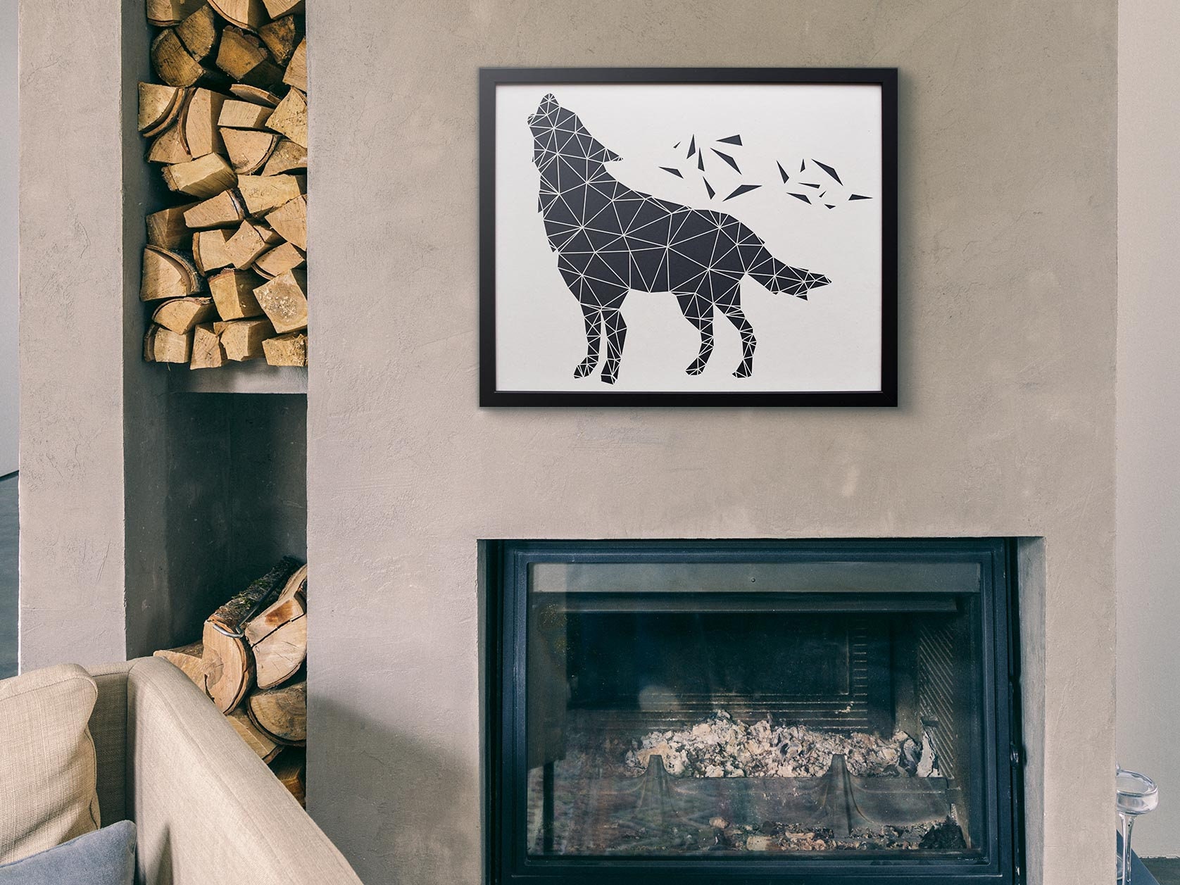 Wolf Paper Art XL Geometric Wall Art Laser Cut From Paper | Etsy