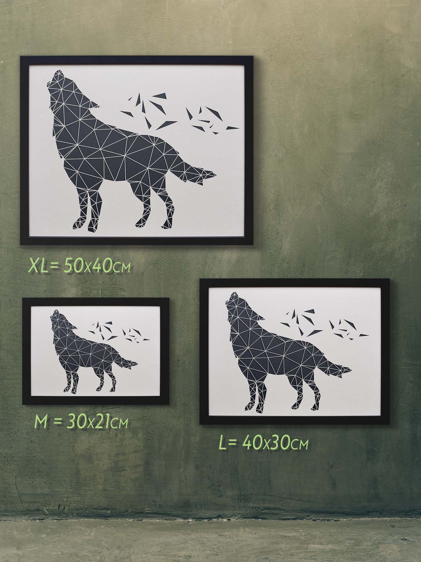 Wolf Paper Art XL Geometric Wall Art Laser Cut From Paper - Etsy