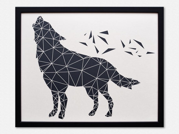 Wolf Paper Art XL Geometric Wall Art Laser Cut From Paper | Etsy