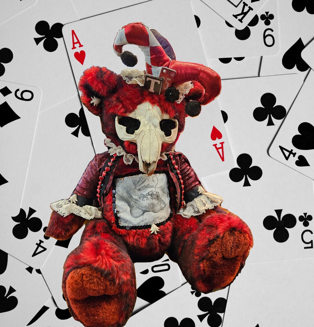 Vintage Jester Style Plushie With Real Beaver Skull - Etsy