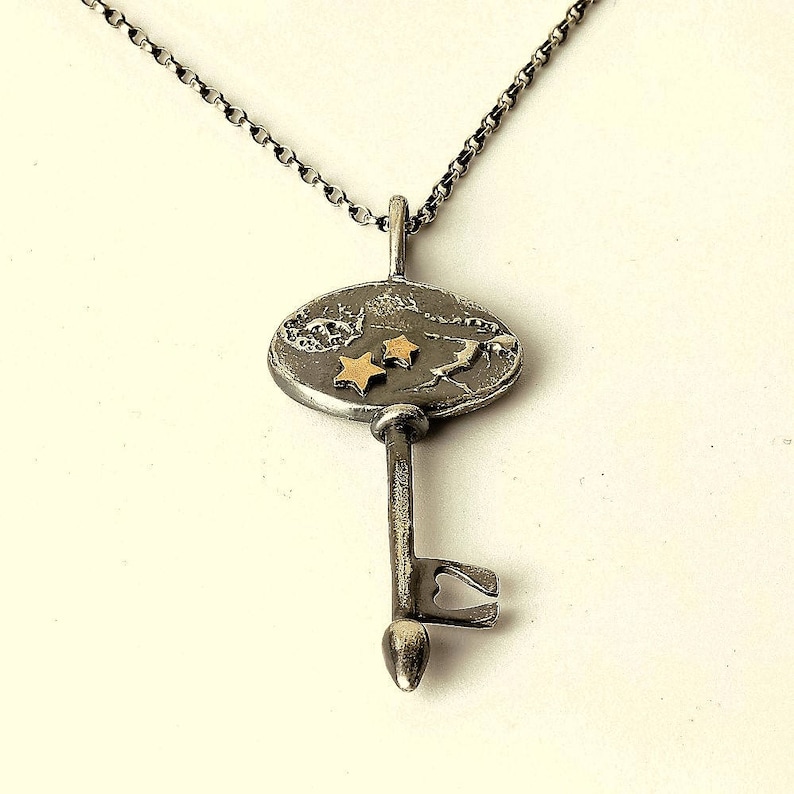 Handmade Fairy Key Necklace Whimsical Faerie Key Gold Star - Etsy