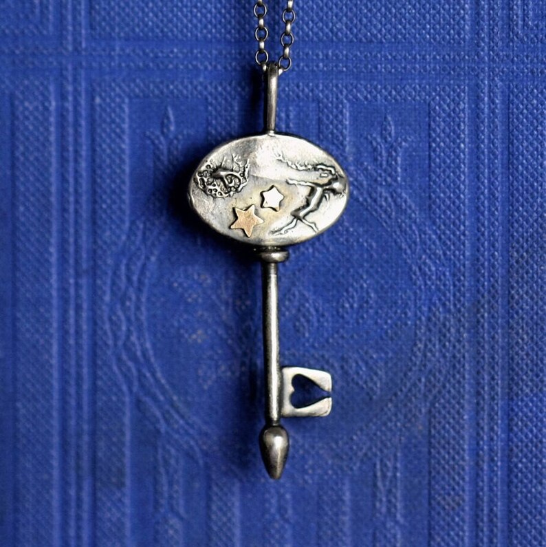 Handmade Fairy Key Necklace Whimsical faerie key Gold star | Etsy