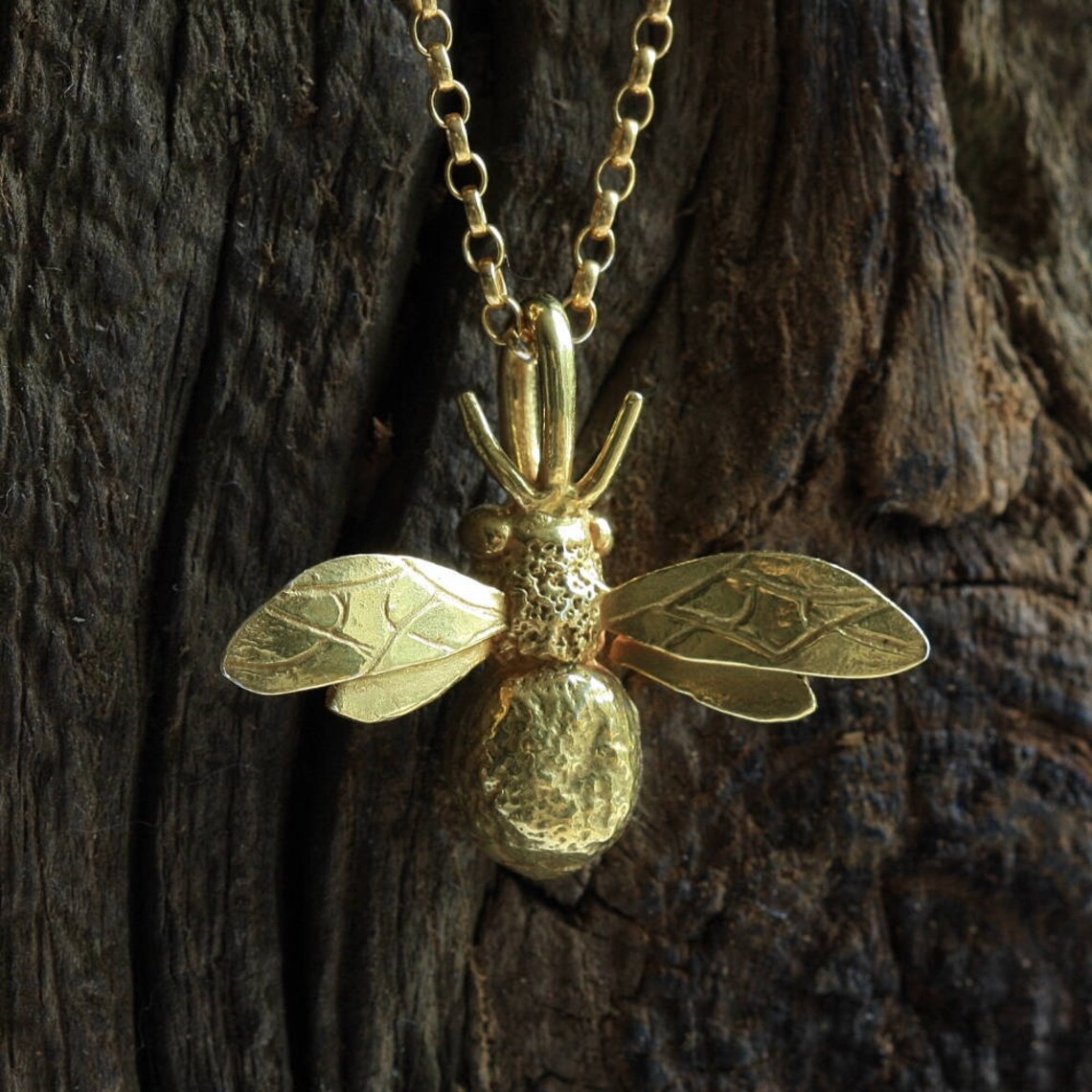Bumblebee Sterling Silver Necklace Rose Gold Bee Jewellery - Etsy UK