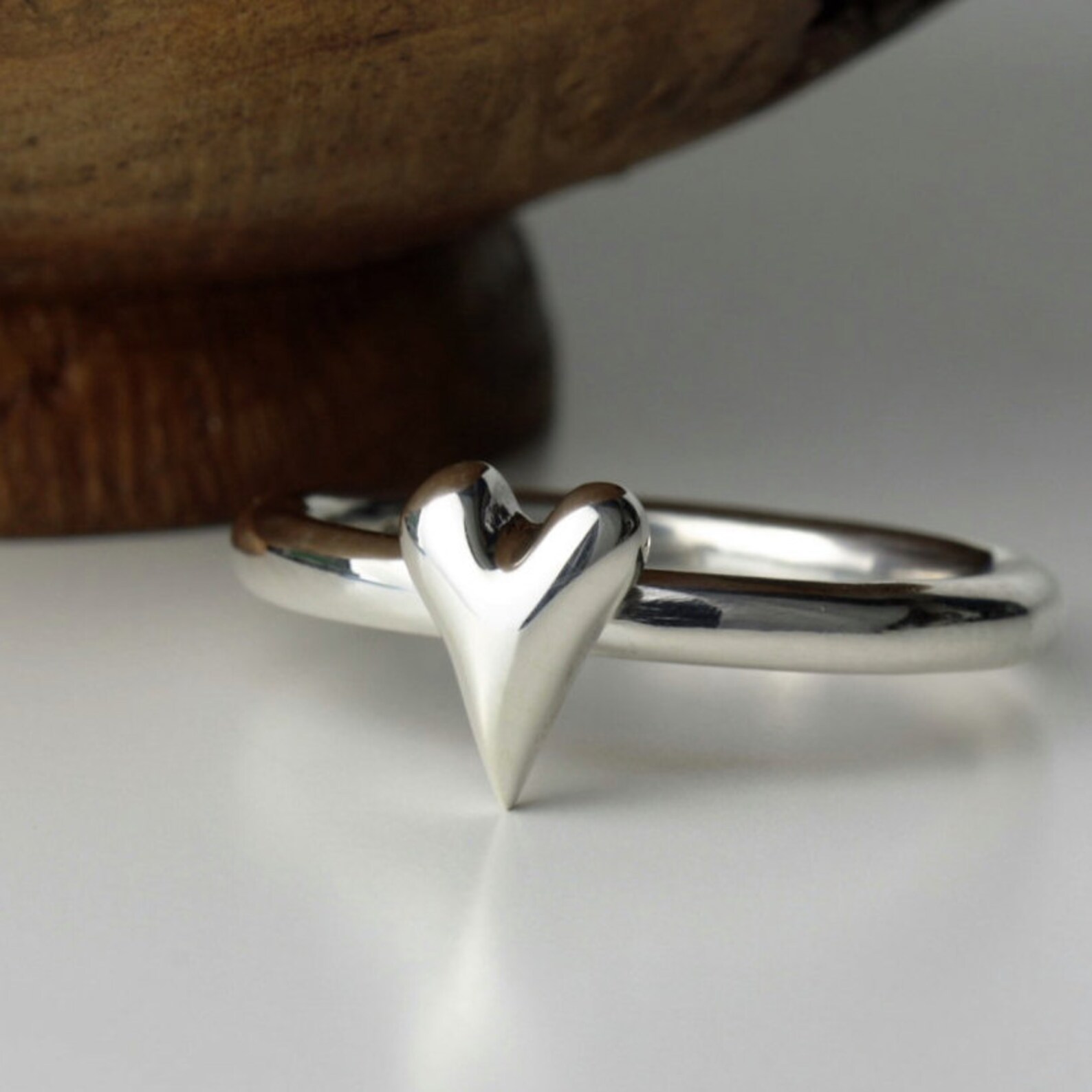Handmade Sterling Silver Heart Ring,arts and Craft Heart,unique Carved ...