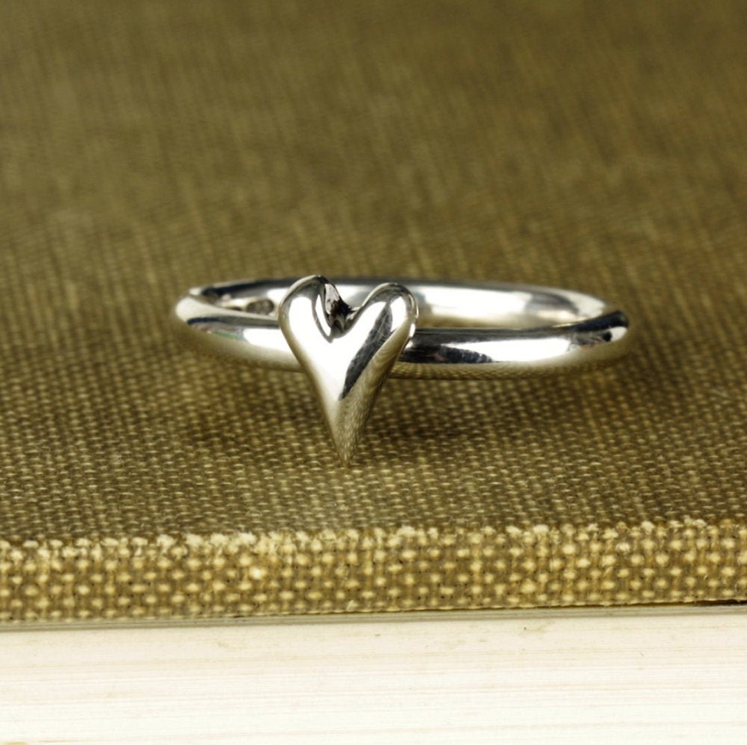 Handmade Sterling Silver Heart Ring,arts and Craft Heart,unique Carved ...