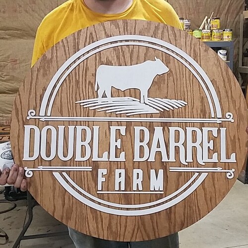 Large Wood Custom Farm Sign Round Ranch Signage Indoor Outdoor | Etsy