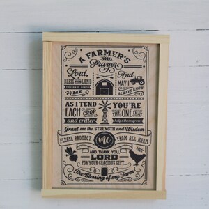 Farmer Gift the Farmers Prayer Wood Sign Farm Barn Chicken Hanging ...
