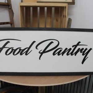 Customizable Wooden Sign Door Food Pantry Business Sign Framed Name ...