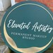 Custom Sign Round Business Makeup Studio Green Gold Elevated Commerical ...
