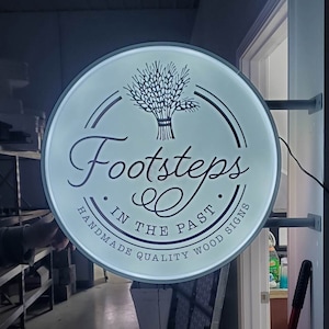 Custom Round LED Light Sign: Outdoor Business Logo Display - Etsy