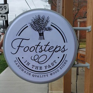 Custom Round LED Light Sign: Outdoor Business Logo Display - Etsy