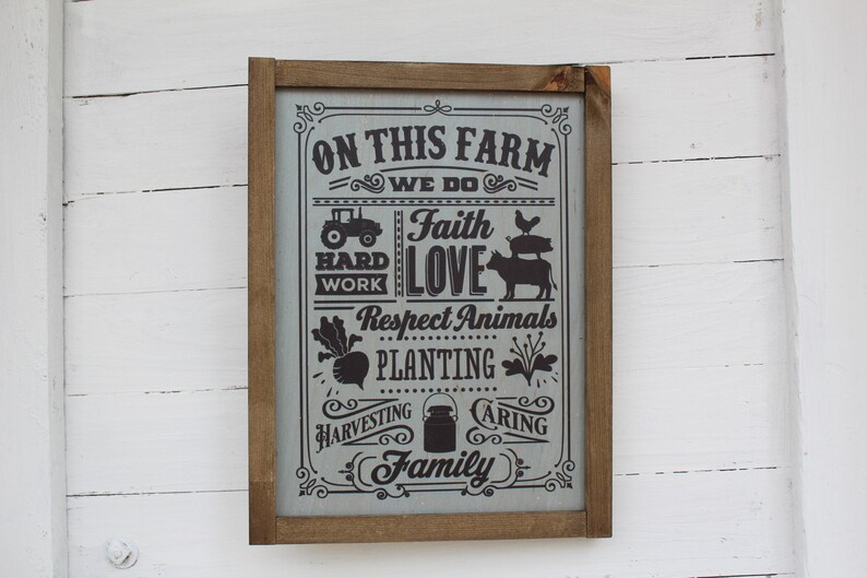 Farm Life Wood Sign on the Farm Love Work Tractor Faith Family - Etsy