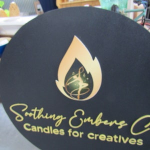 Custom Sign Candle Shop and Co Signage Creatives Soothing Flame Black ...
