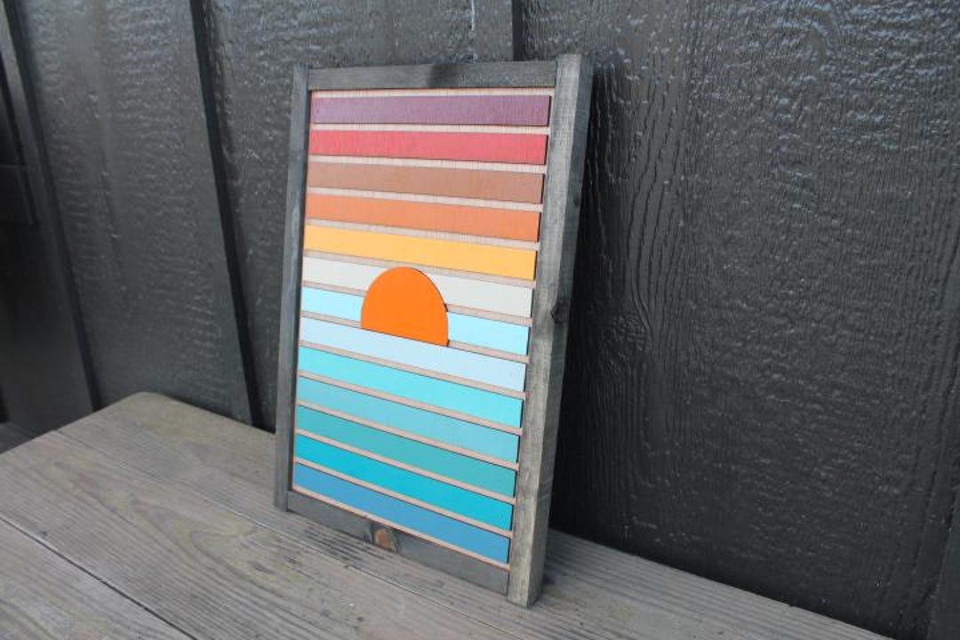 Sunrise Handmade Sign Layered Sign 3D Framed Wooden Beach Decor Beachy ...