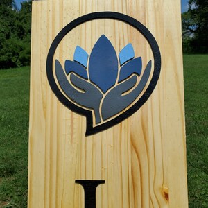 Large Custom Vertical Company Sign Over-sized Rustic Business Logo Wood ...