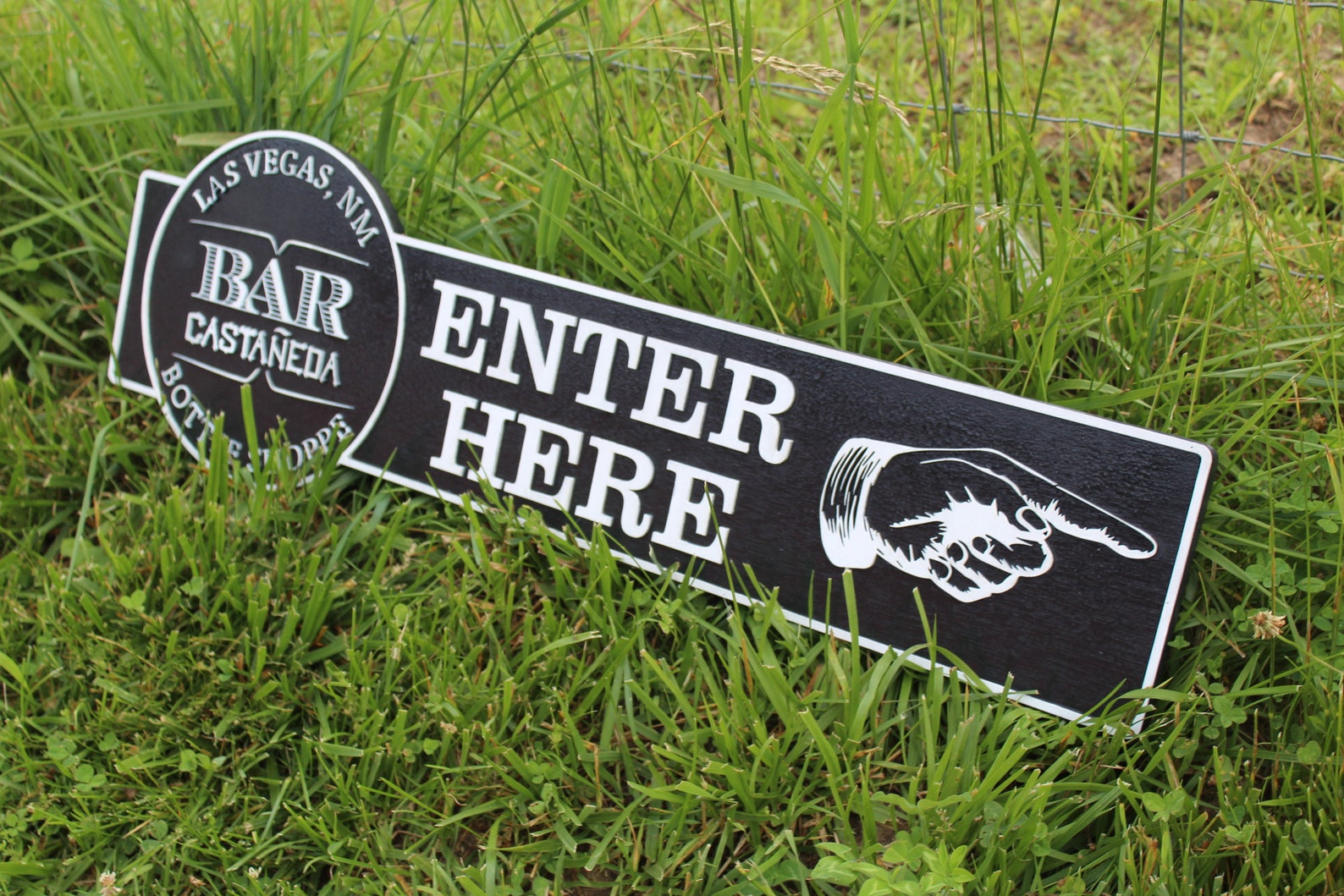 Custom Signage Logo Vintage Bar Sign Bottle Shop Enter Here - Etsy