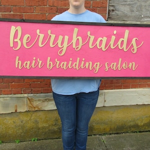 Custom Berry Braids Hair Salon Signage Commerical Business Sign Bright ...