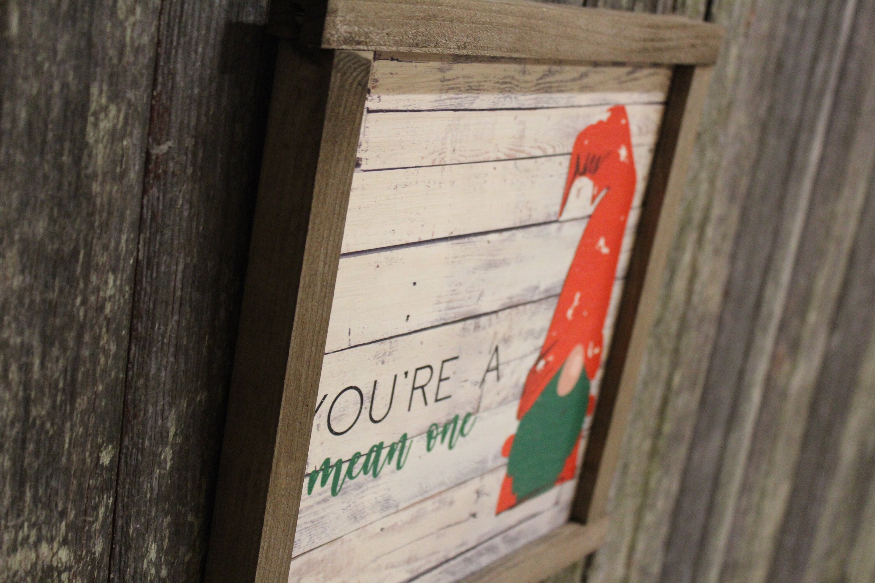 Gnome Your A Mean One Wood Sign Elf Green Beard Grinch | Etsy