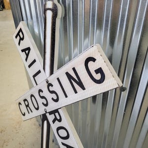 Railroad Crossing Sign – Vintage PVC Wall Decor for Train Lovers ...