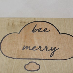 Bee Happy Bumble Bee Honey Bee Merry Christmas Rustic Wooden - Etsy
