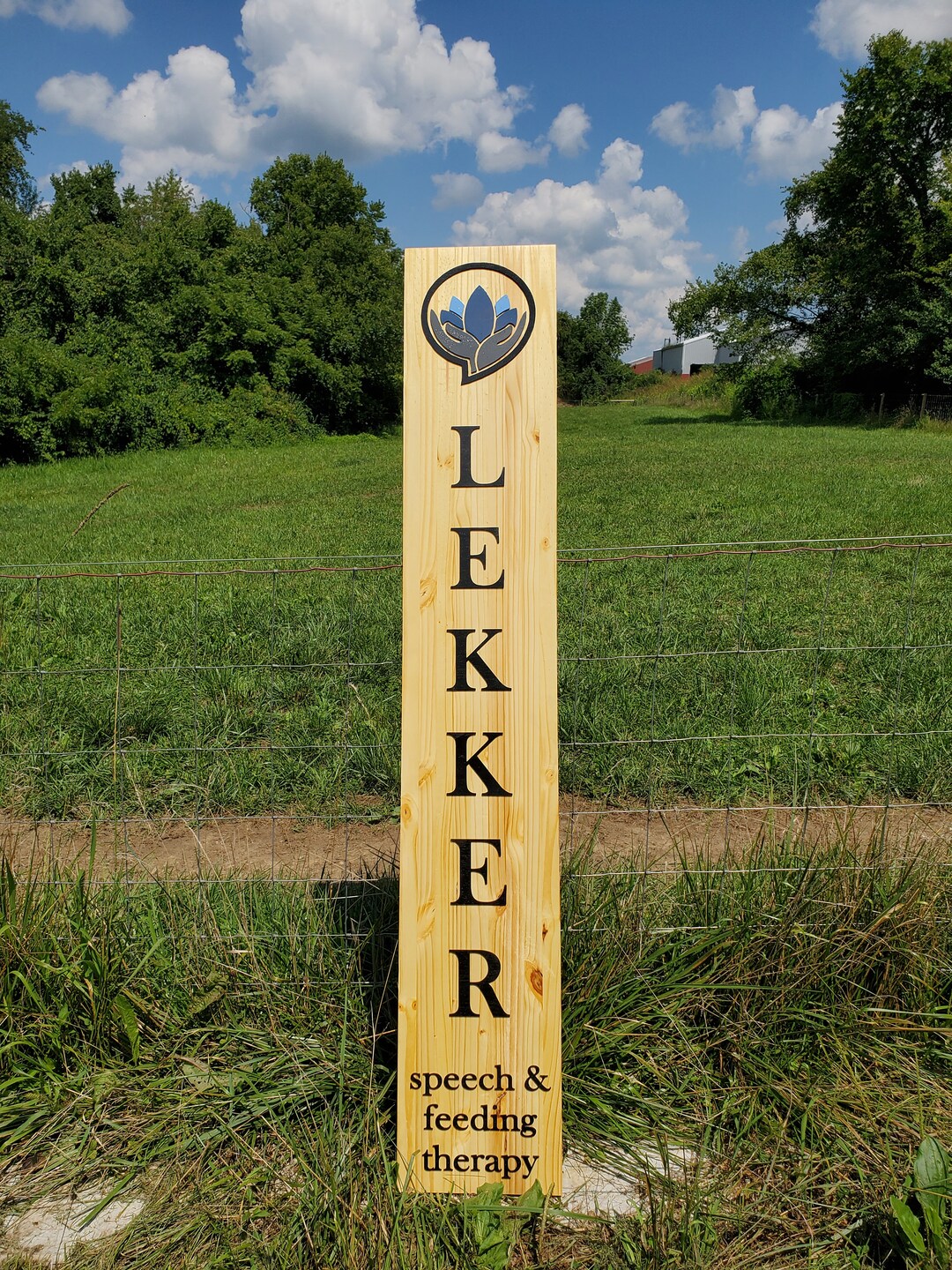 Large Custom Vertical Company Sign Over-sized Rustic Business Logo Wood ...