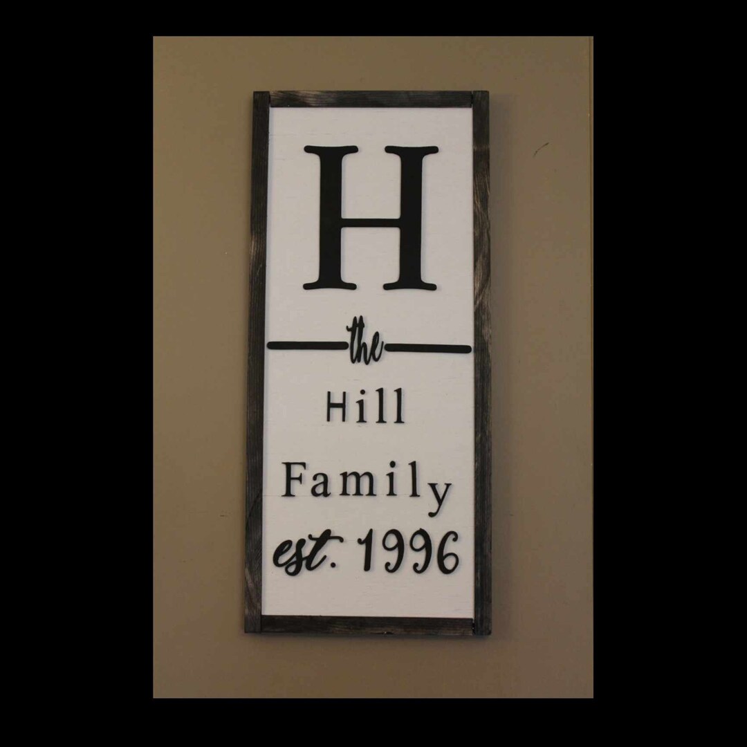 Family Name Sign, Last Name Sign ,established, Customize, Large, 3D ...