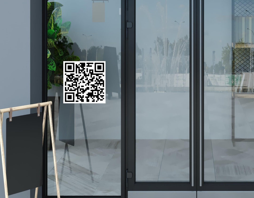 QR Code Window Decal Sicker Weatherproof Outdoor Not a Vinyl Sticker Q ...