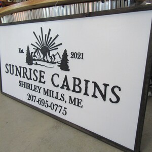 Cabin Rental Sunrise Custom Business Sign Rectangle 3D Large Custom ...