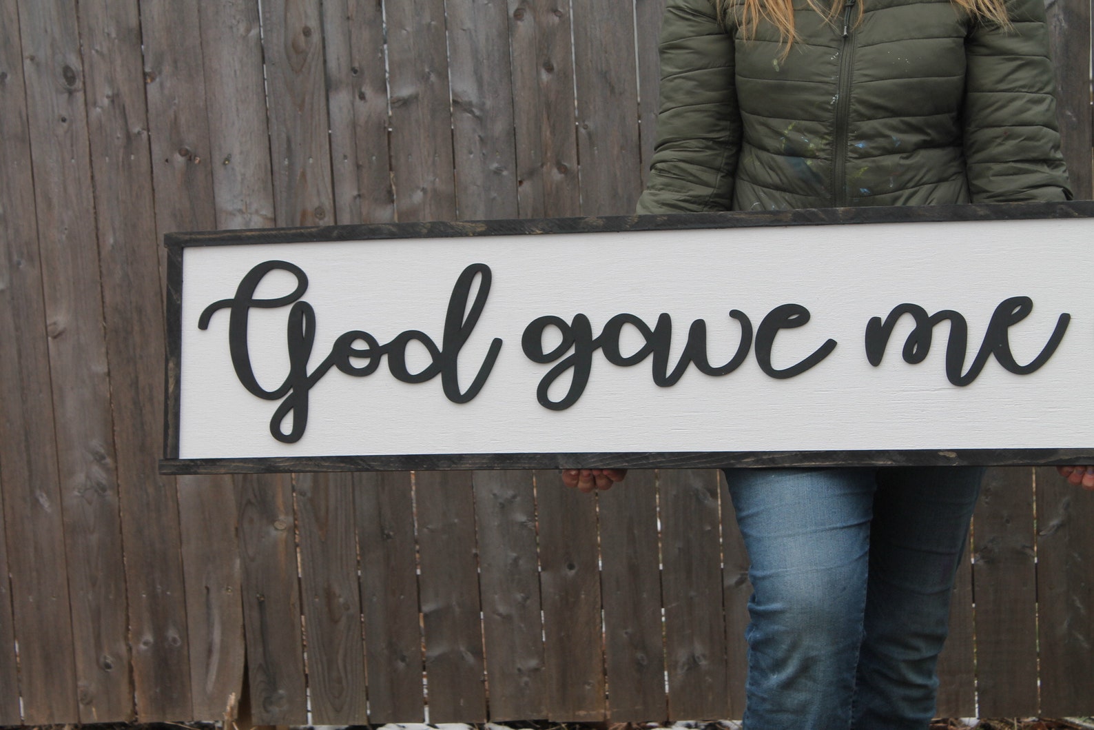 3D Raised Wood Faith Sign • “god Gave Me You” Christian Wall Decor ...