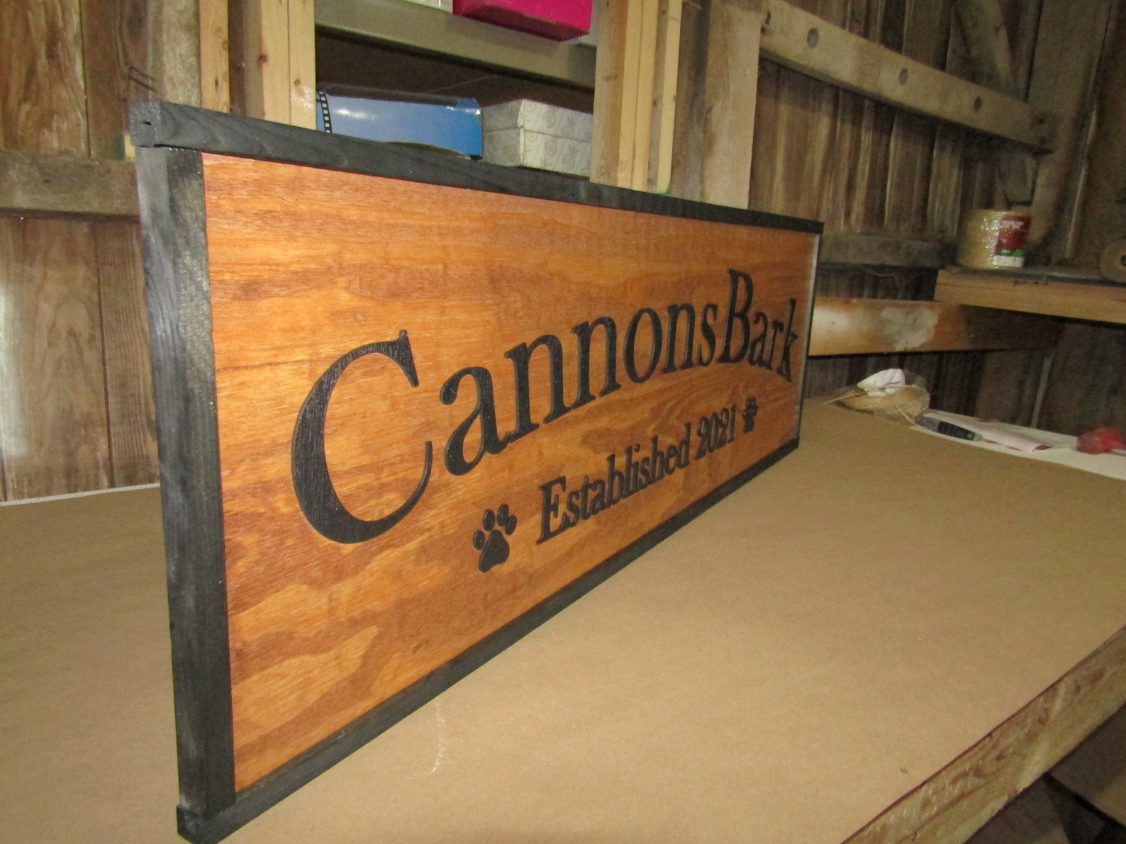 Large Custom Ranch Sign Paw Print Over-sized Rustic Business - Etsy