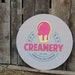Custom Wooden Round Creamery Ice Cream Shop Sign Raised Text 3D Large ...