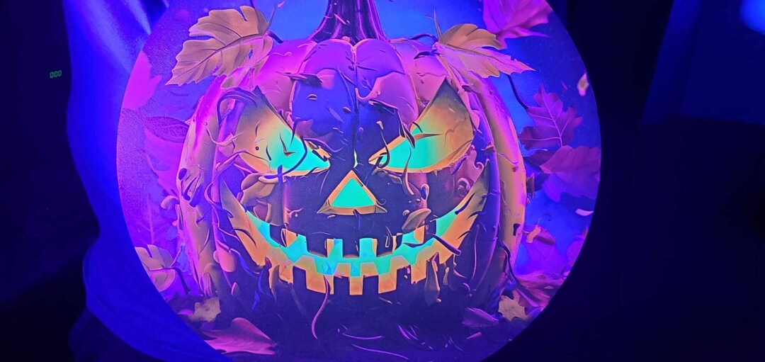 Florescent Uv Pumpkin Sign for Black Light Great for Halloween Jacko ...