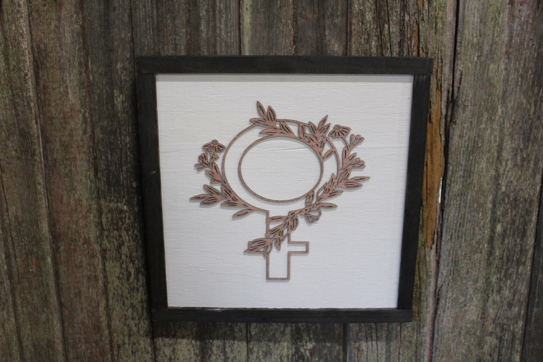 Women Sign Feminist Sign Lady Feminine Wood Sign 3D Raised Text Flowers ...
