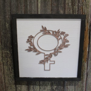 Women Sign Feminist Sign Lady Feminine Wood Sign 3D Raised Text Flowers ...
