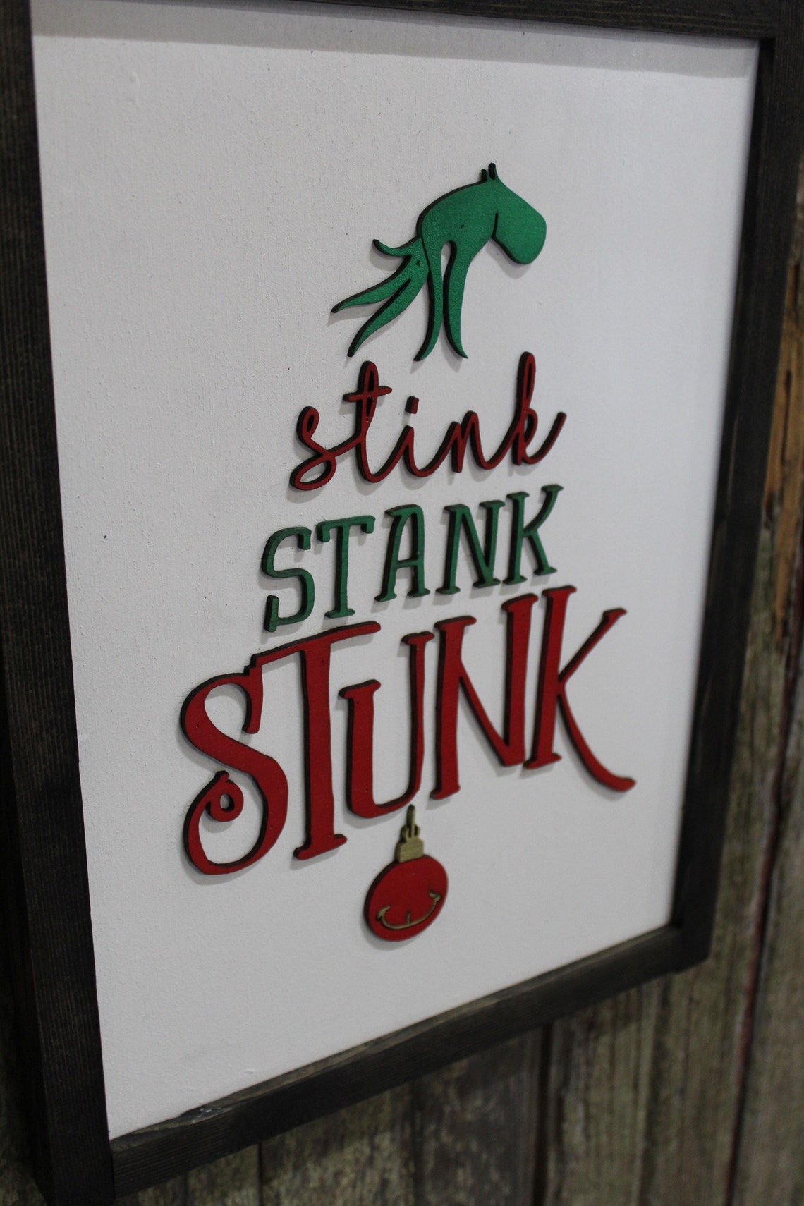 Stink Stank Stunk Sign Raised 3D Wood Grinch Christmas Décor | Etsy