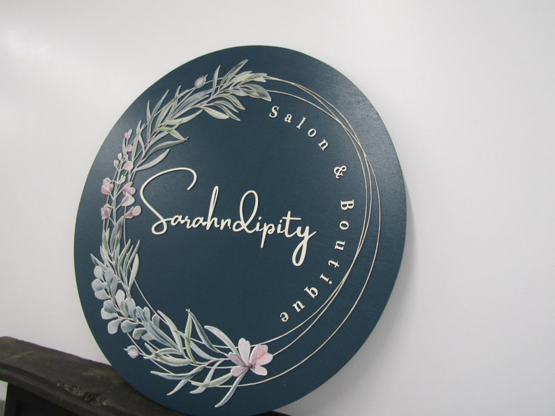 Custom Sign Round Business Commerical Signage Salon Boutique Made to ...