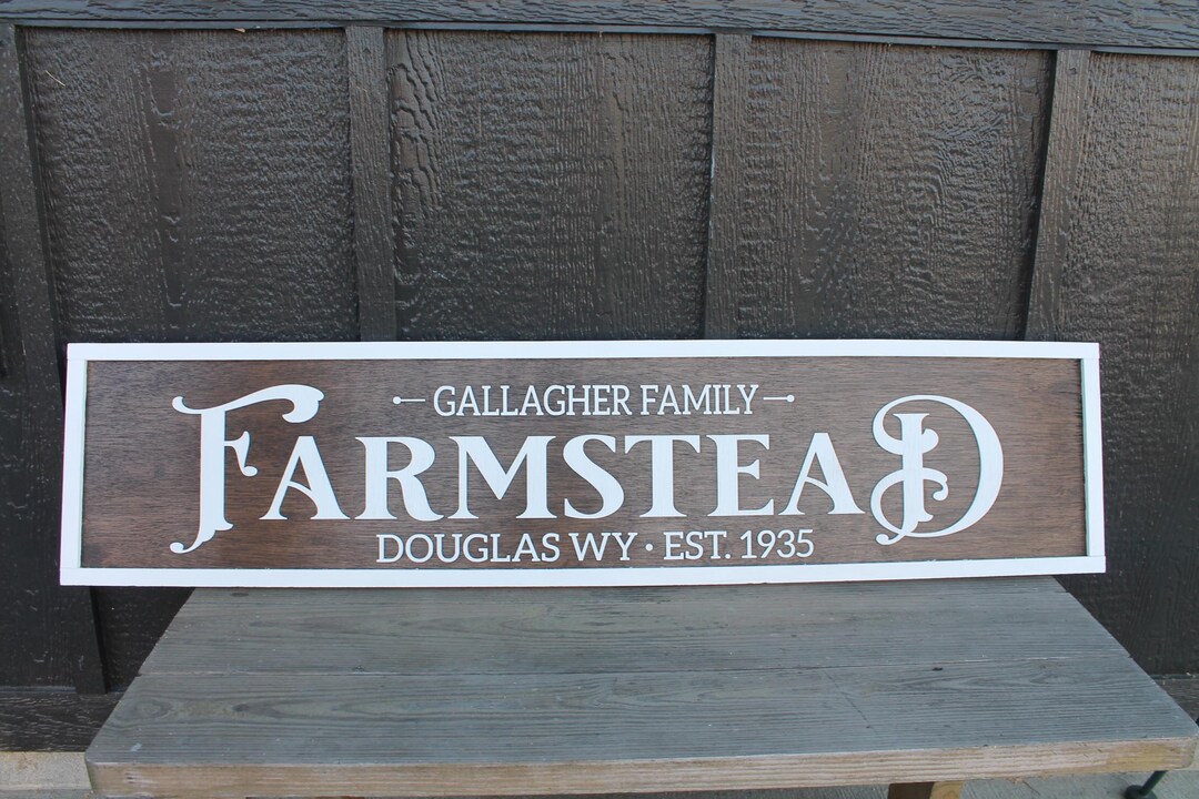 Large Family Sign 3D Large Custom Farmstead Sign Over-sized Rustic Wood ...