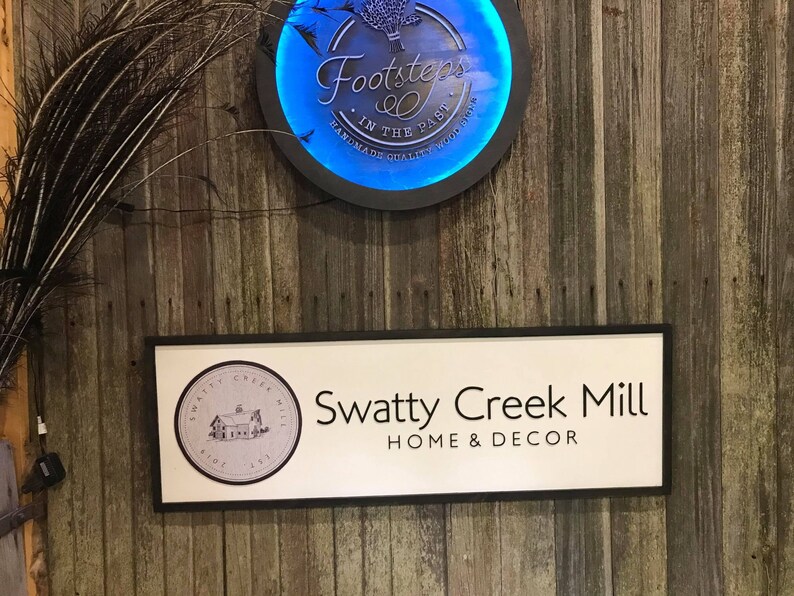 Custom Wood Sign Mill Printed Image Raised Letters Business - Etsy