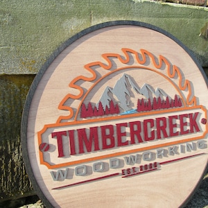 3D Woodworking Logo Sign – Timbercreek Custom Shop Sign – Raised ...