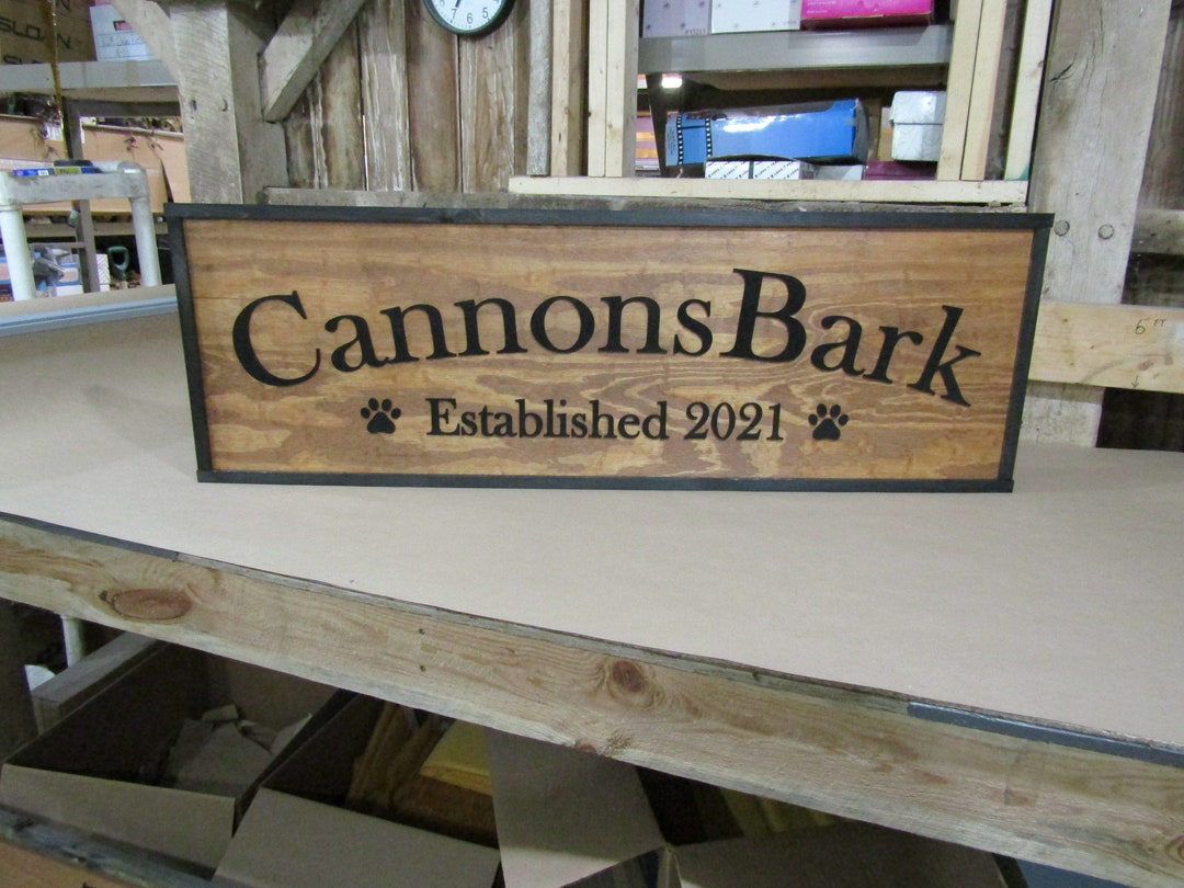 Large Custom Ranch Sign Paw Print Over-sized Rustic Business Logo ...