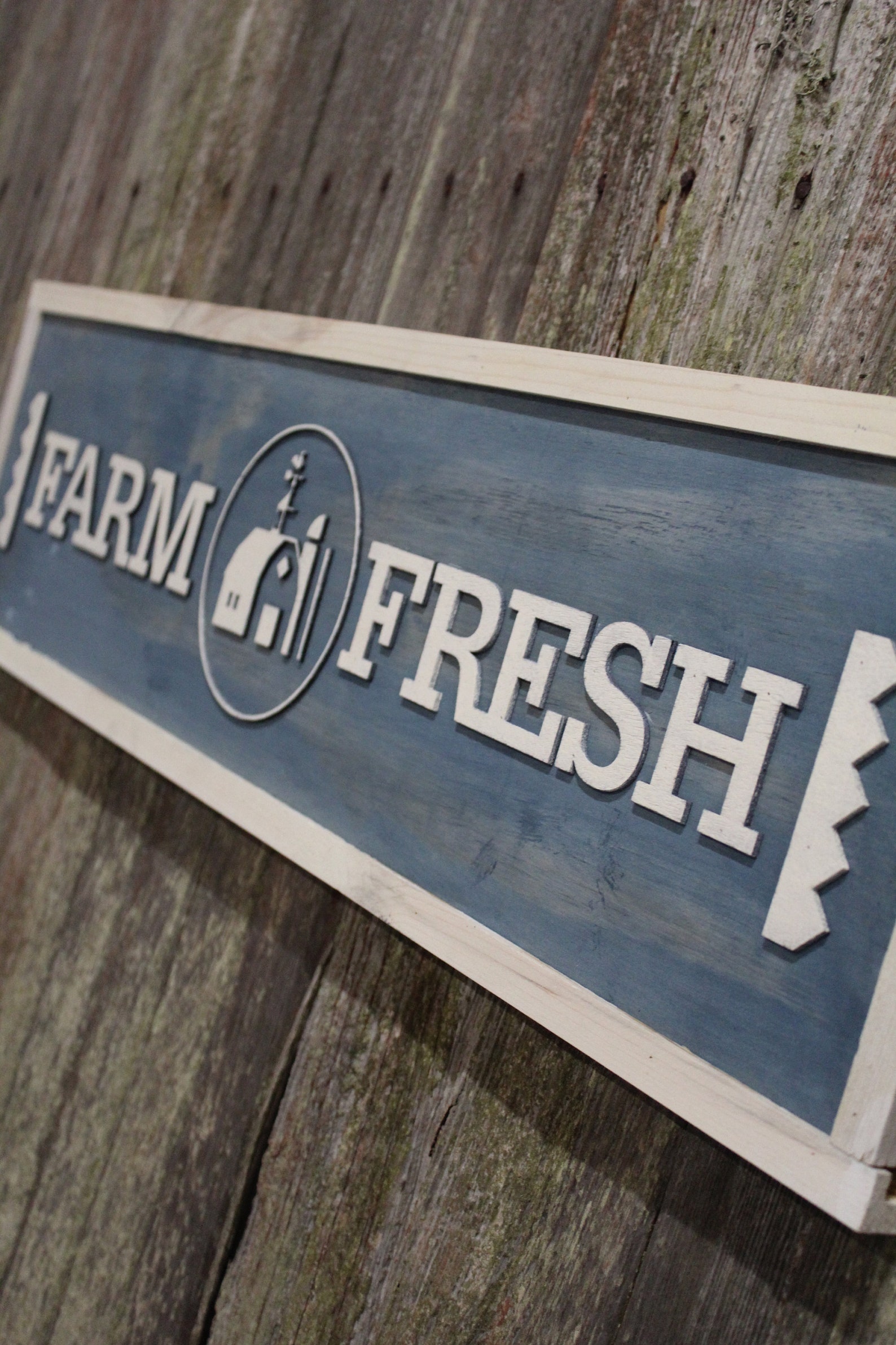 Farm Fresh Wood Sign Raised Text Barn Market Adverting Organic | Etsy
