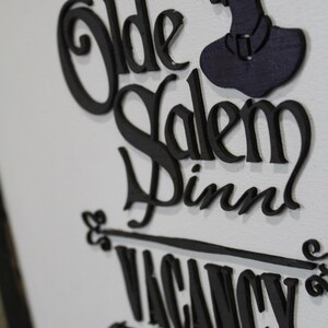 Old Salem Inn Halloween Sign Raised 3D Wood Black Vacancy Come Sit A ...