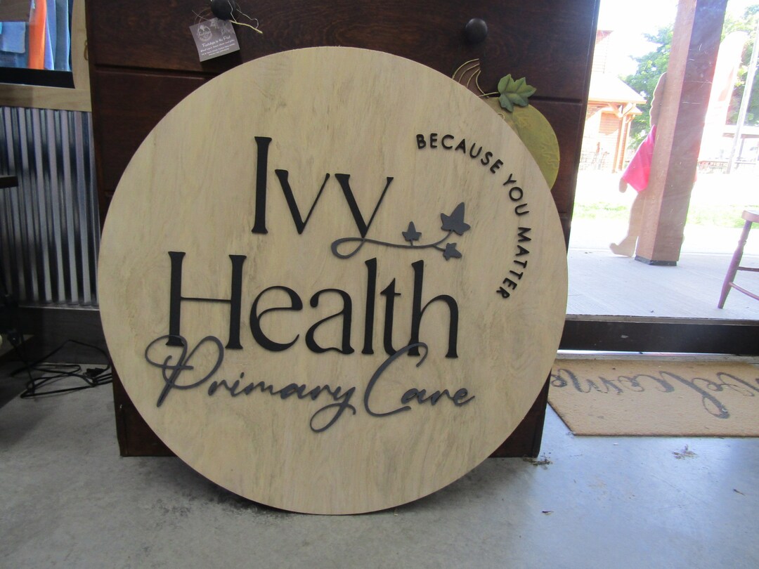 Custom Wood Sign Round Health Care Primary Care Sign Doctor Office ...